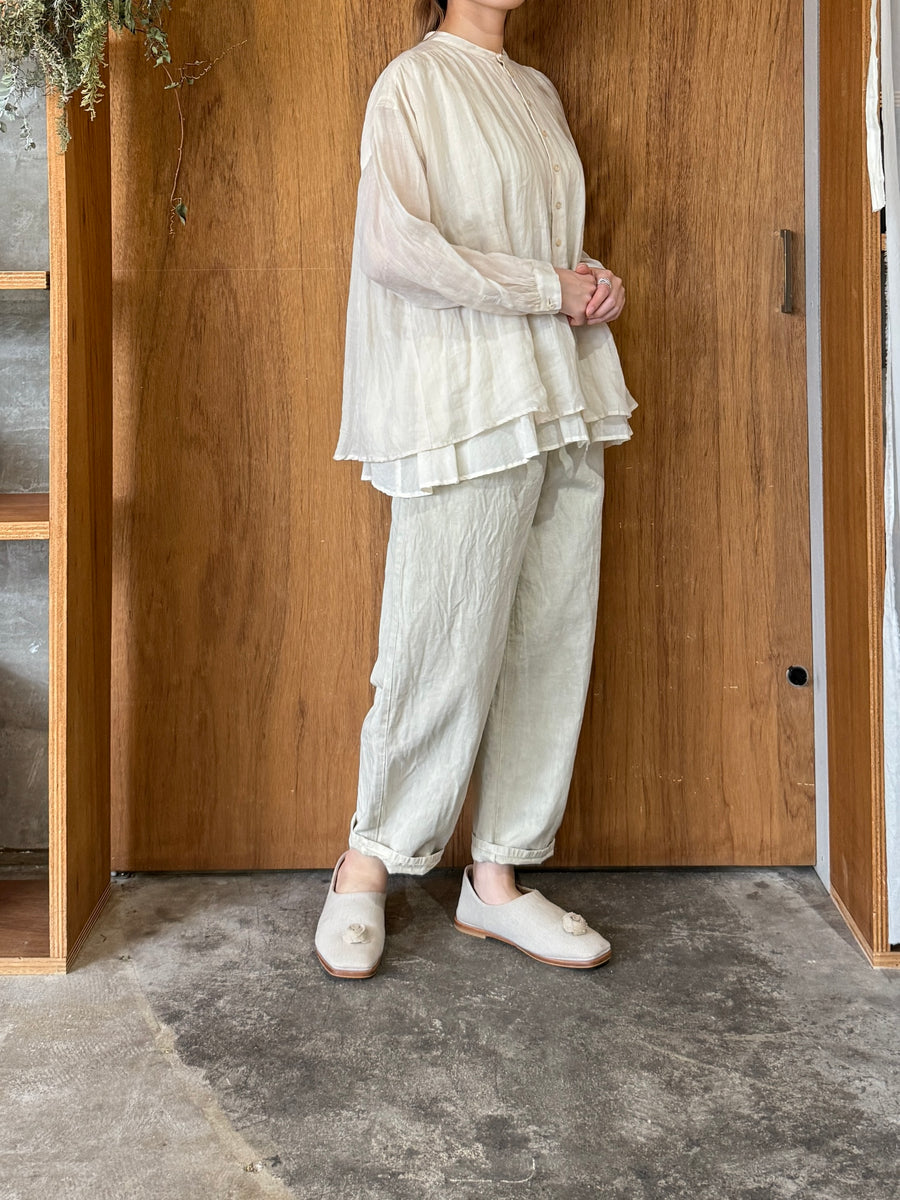 suzuki takayuki / layered blouse（mist white） – ams_selectshop